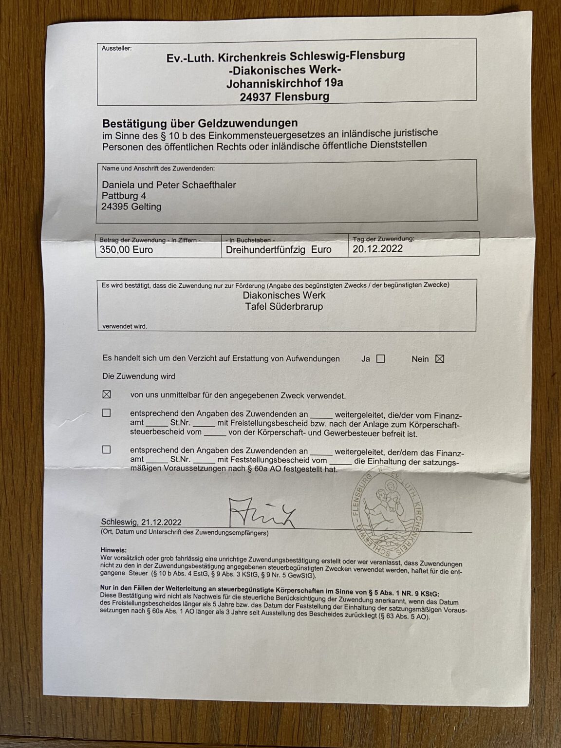 Spende 2022 - Pattburg 4